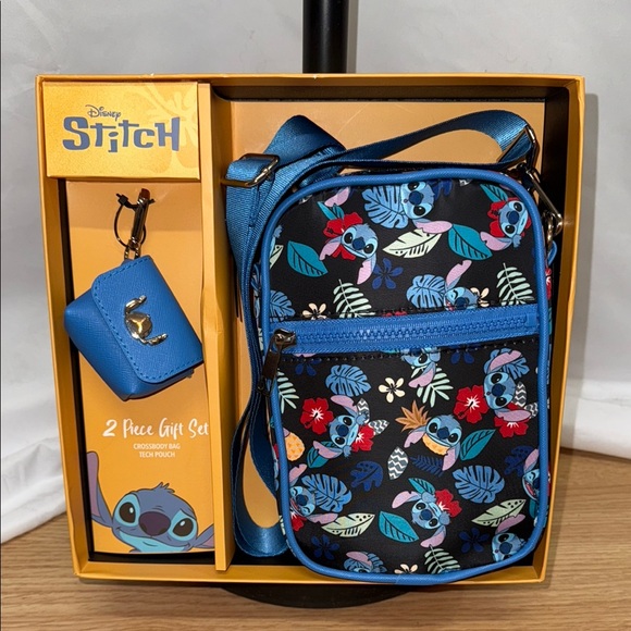 Disney | Bags | Disney Stitch Floral Crossbody Bag And Tech Pouch Set ...